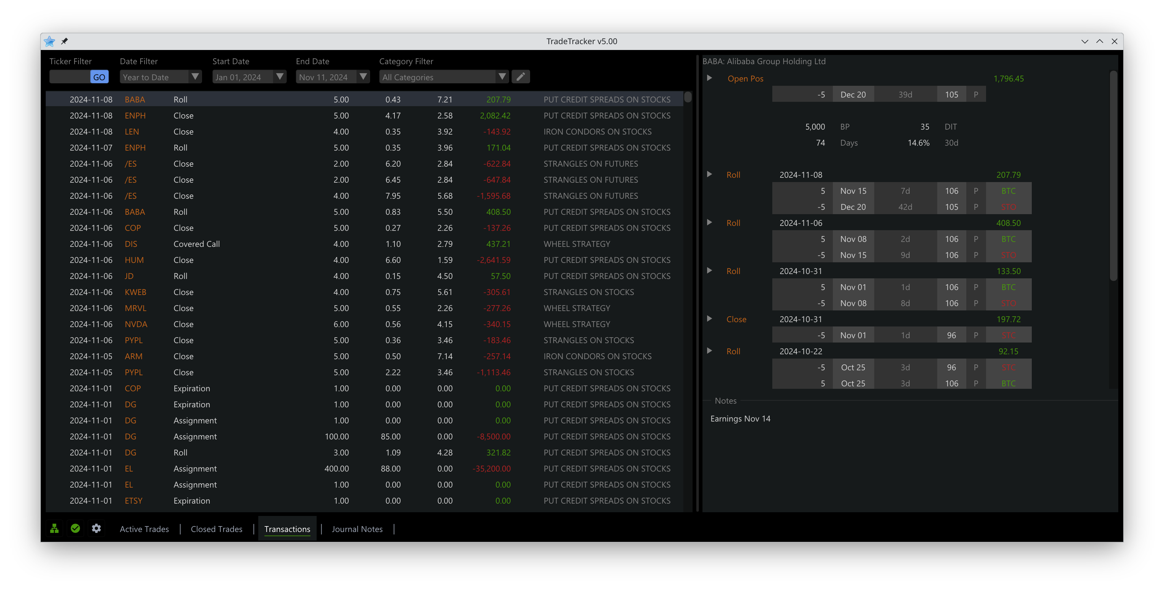 Transactions - TradeTracker Documentation